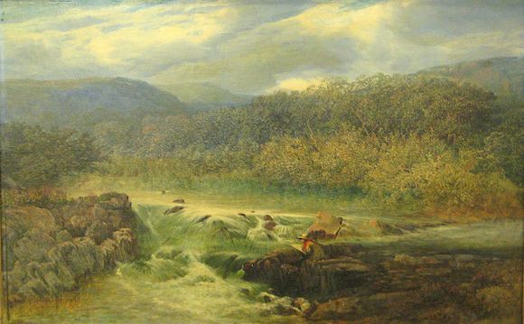 Bonhams : Joseph Paul Pettitt (British, 1812-1882) A river landscape ...