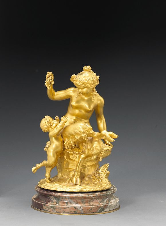 Bonhams : A French gilt bronze bacchanalian group after Claude Michel ...