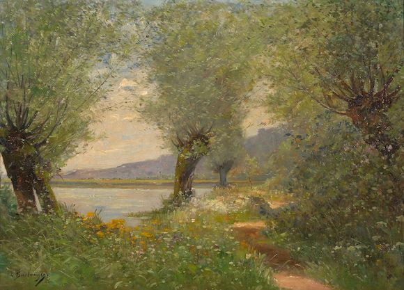 Bonhams : Louis Boulanger (French, 1806-1867) A river landscape 15 x 21 ...