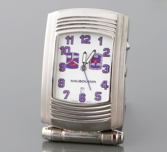 Bonhams : Travel clock, Mauboussin Fouga model