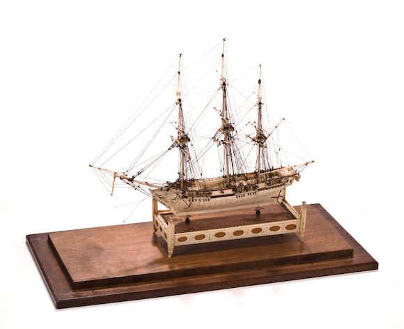 Bonhams : A late 18th century Napoleonic Prisoner of War ship model of ...