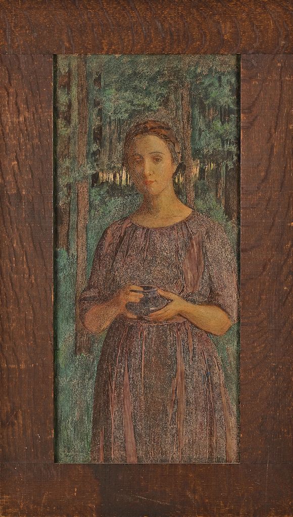 Bonhams : A Charles Rohlfs oak frame circa 1910