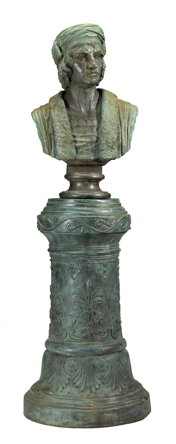 Bonhams : An Italian patinated bronze bust of Christopher Columbus on ...