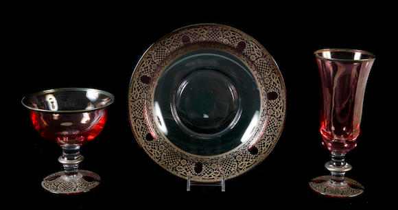Bonhams A Group Of Ruby Glassware