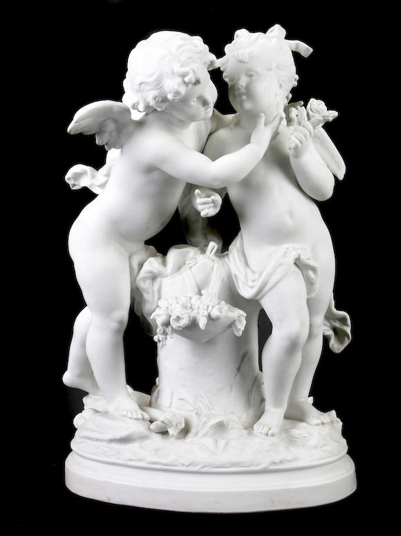 Bonhams A Continental Parian Figural Group