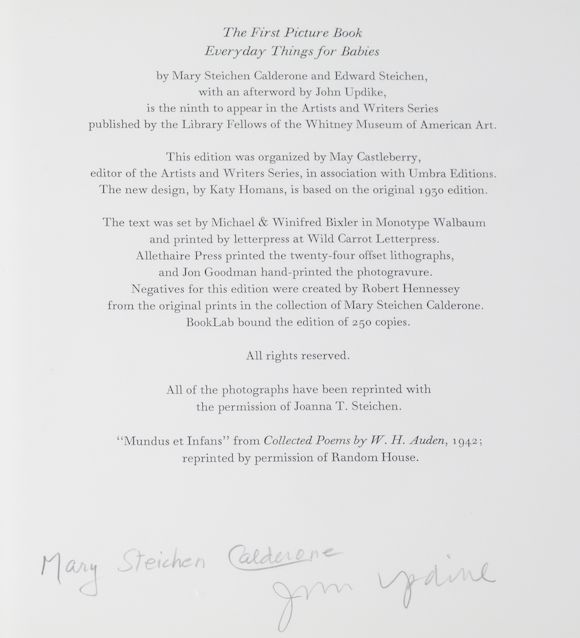 Bonhams : STEICHEN CALDERONE, MARY & EDWARD STEICHEN.