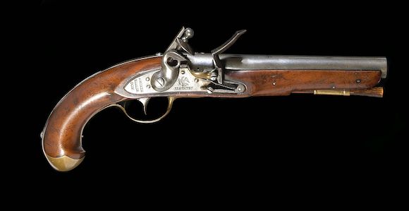 Bonhams : A U.S. Model 1811 flintlock martial pistol by Simeon North