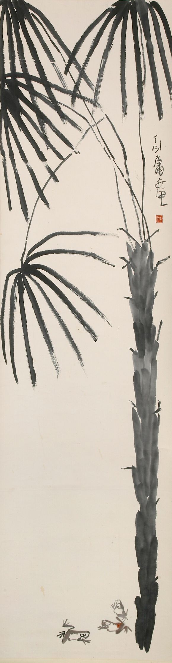 Bonhams : Ding Yanyong (1902-1978) Frogs on Palm Tree