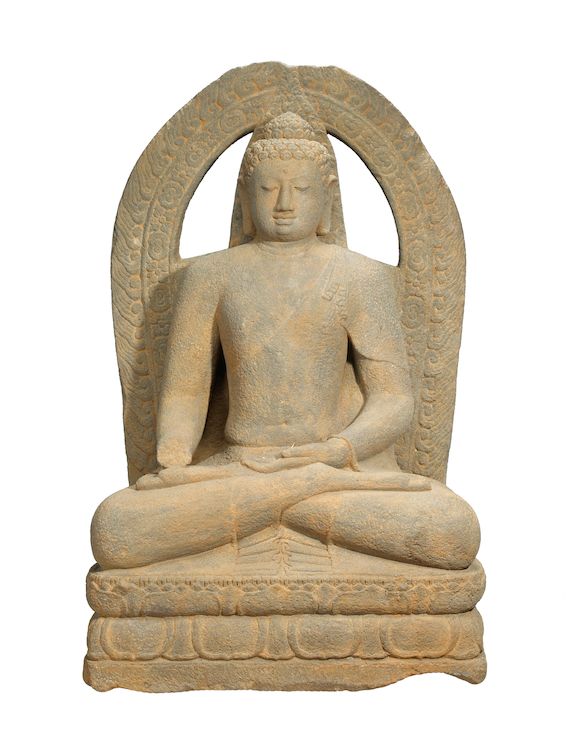 Bonhams : A A rare and important Indonesian andesite stone figure of a ...