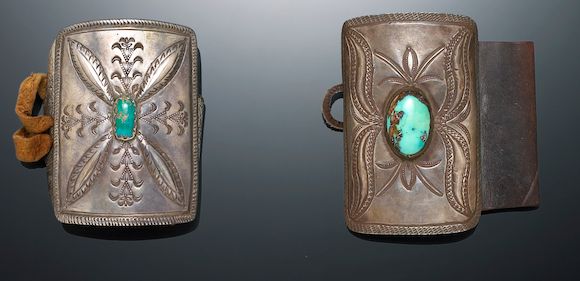 Bonhams : Two Navajo bow guards