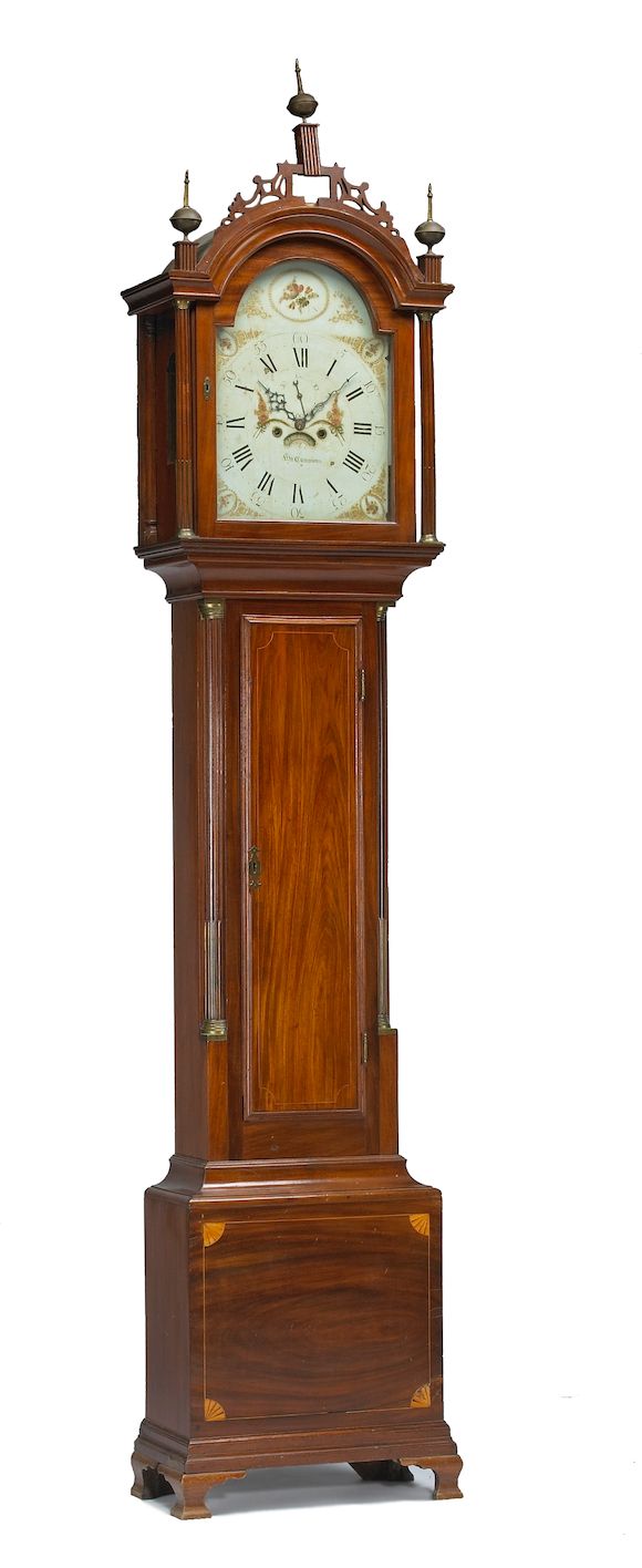 Bonhams : A Federal inlaid mahogany tall case clock William Cummins ...