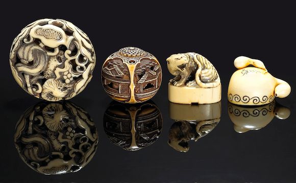 Bonhams : An ivory ryusa netsuke 19th Century