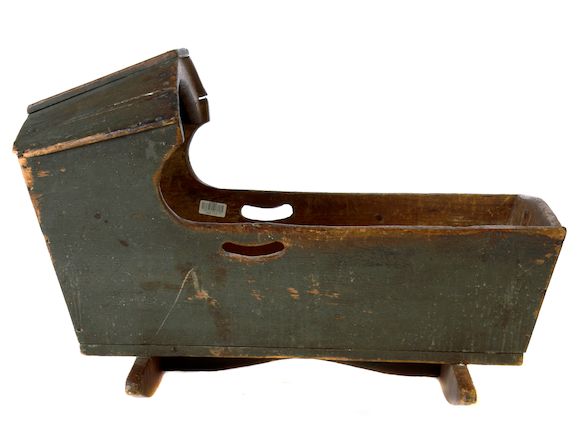 Bonhams : An American paint decorated wood cradle
