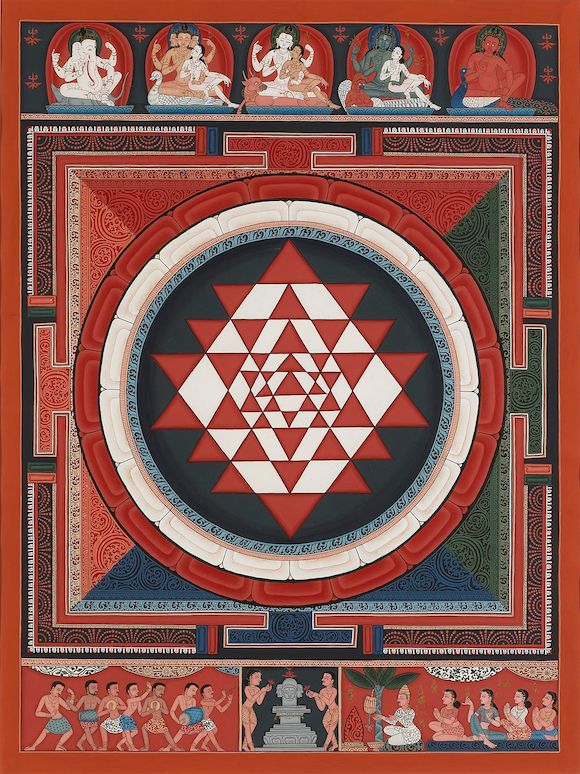Bonhams : A Shiva Parvati Yantra 20th Century