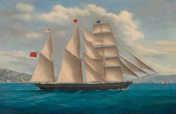 Bonhams : Italian School (19th century) The three masted merchant ...