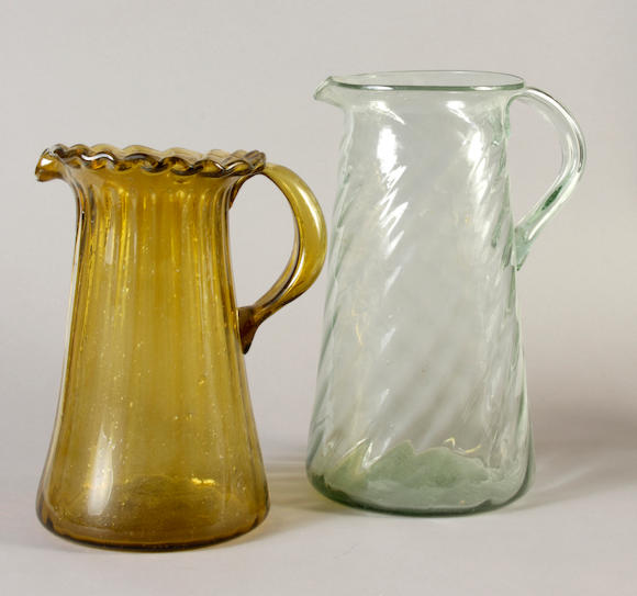Bonhams A Group Of Three Glass Pitchers