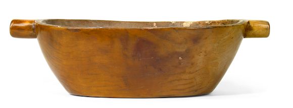 Bonhams : A Hawaiian long handled breadfruit (ulu) wood bowl length 20 ...