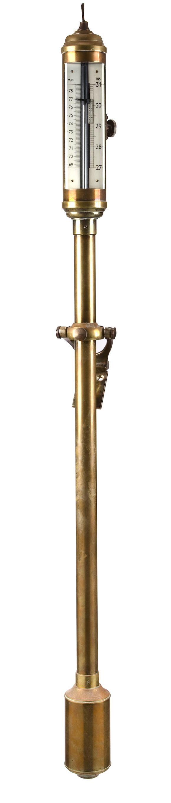 Bonhams : A gimballed brass stick barometer late 19th century