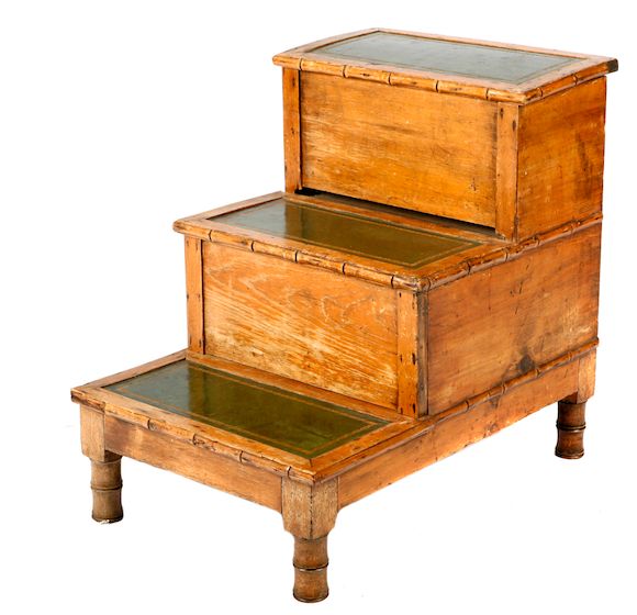 Bonhams : An English library step form commode