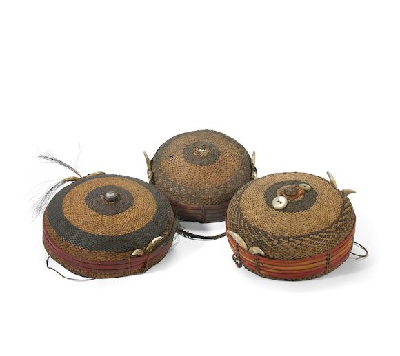 Bonhams : Three Bontoc bachelor's hats, suklang, Northern Luzon ...