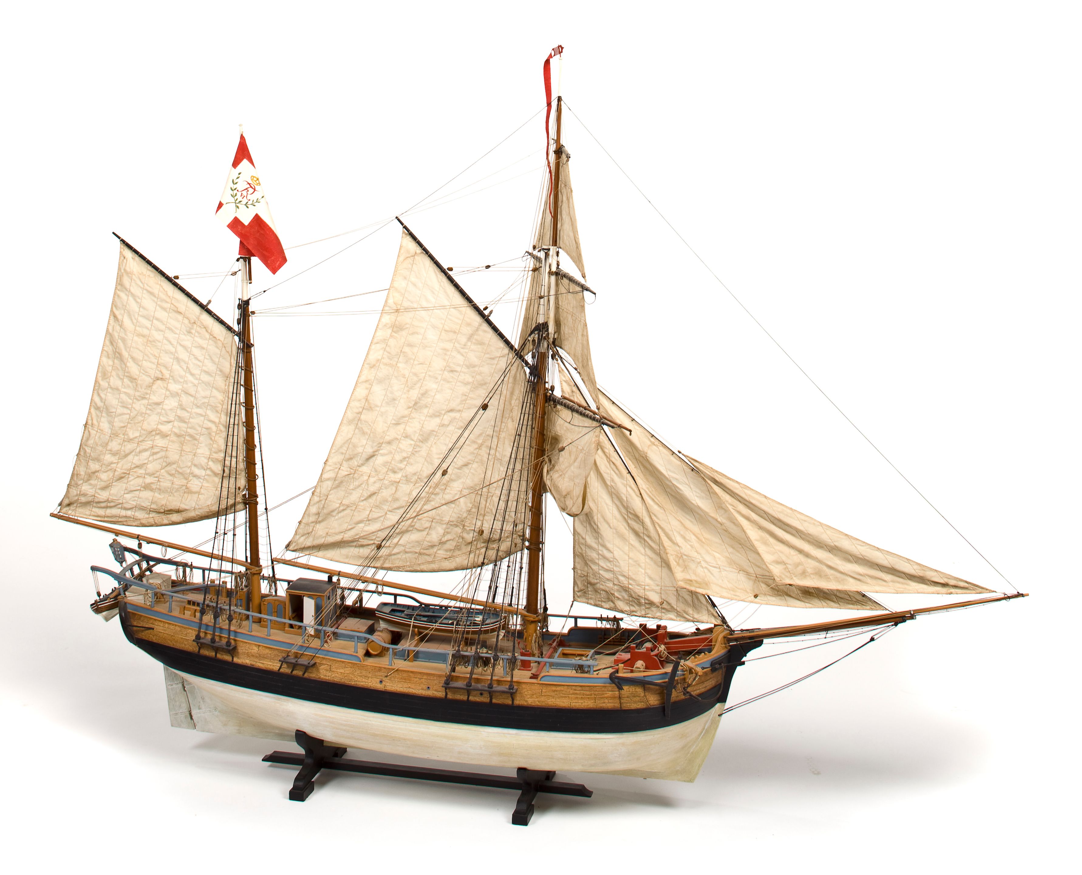 An exhibition standard scale ship model of the Danish schooner Birgitte ...