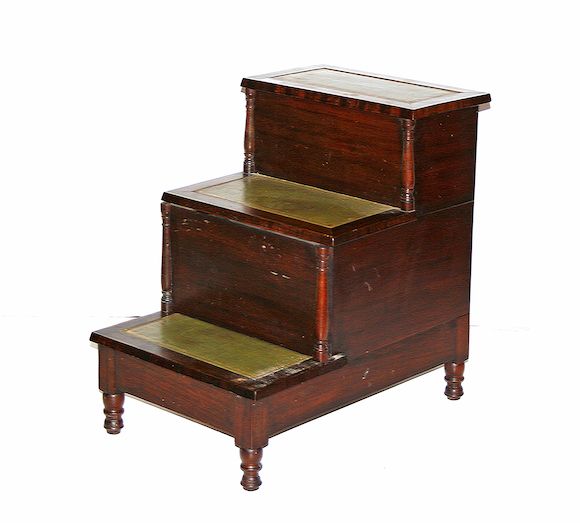 Bonhams : A set of Victorian mahogany bed steps