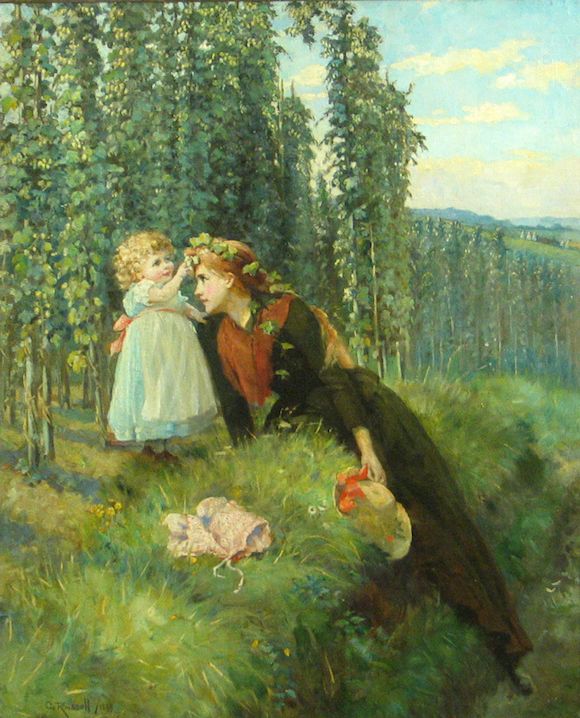 Bonhams : Charles Russell (Irish, 1852-1910) Motherly love 36 x 28in