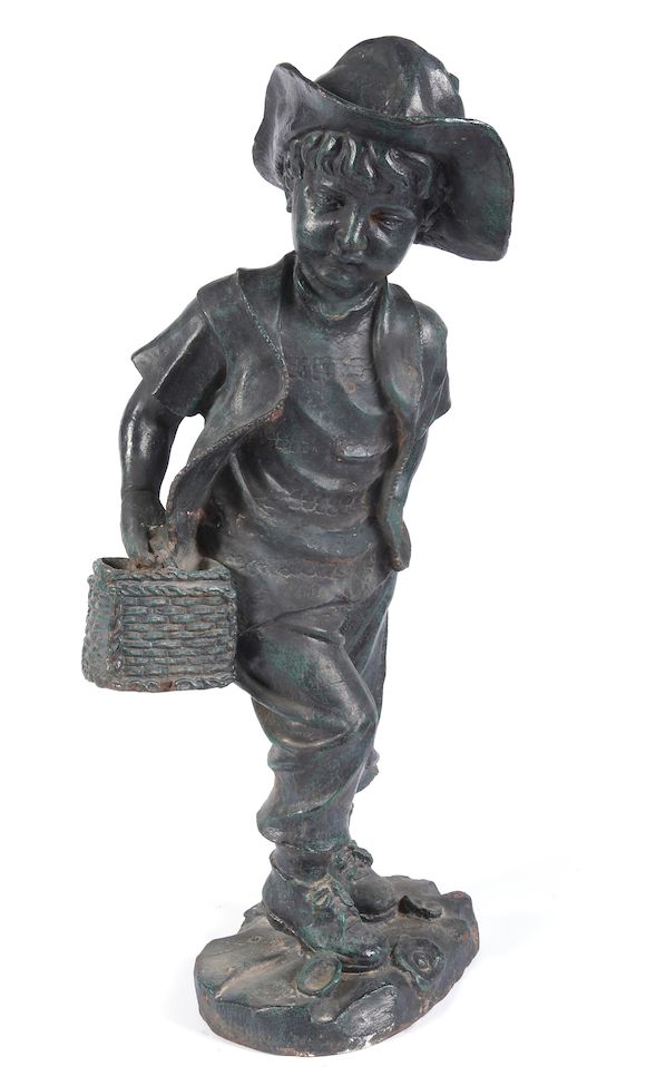 Bonhams : A pair of cast iron figures of children