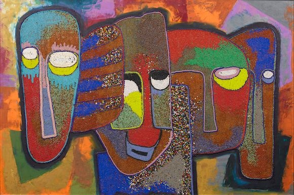 Bonhams : Chief Jimoh Buraimoh (Nigerian, born 1943) Meeting of elders ...