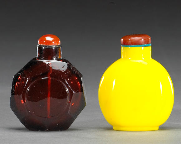 Bonhams Two Glass Snuff Bottles