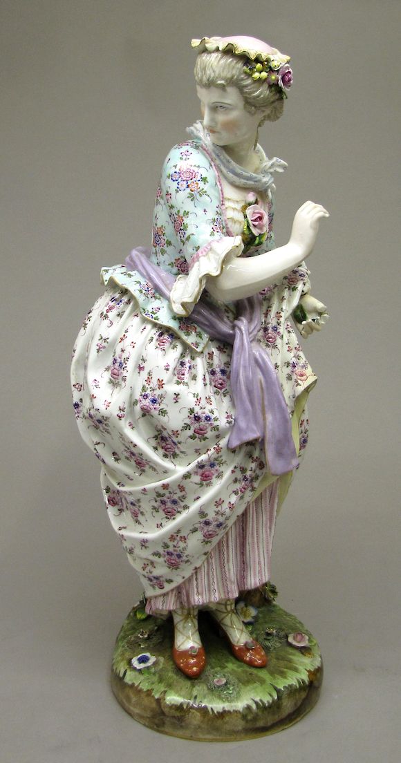 Bonhams : A German porcelain figure of a maiden fourth quarter 19th century