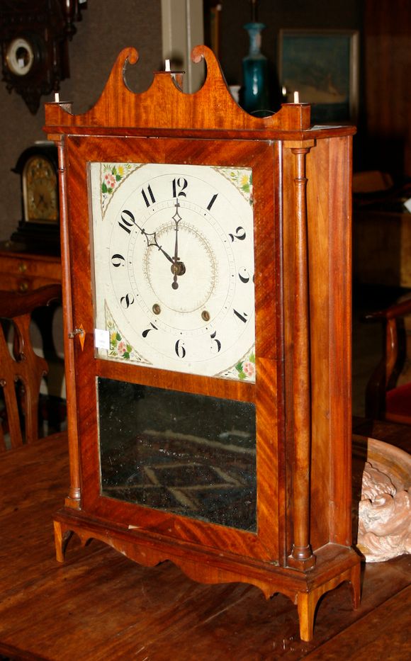 Bonhams : A Wadsworths & Turners mahogany pillar and scroll clock first ...