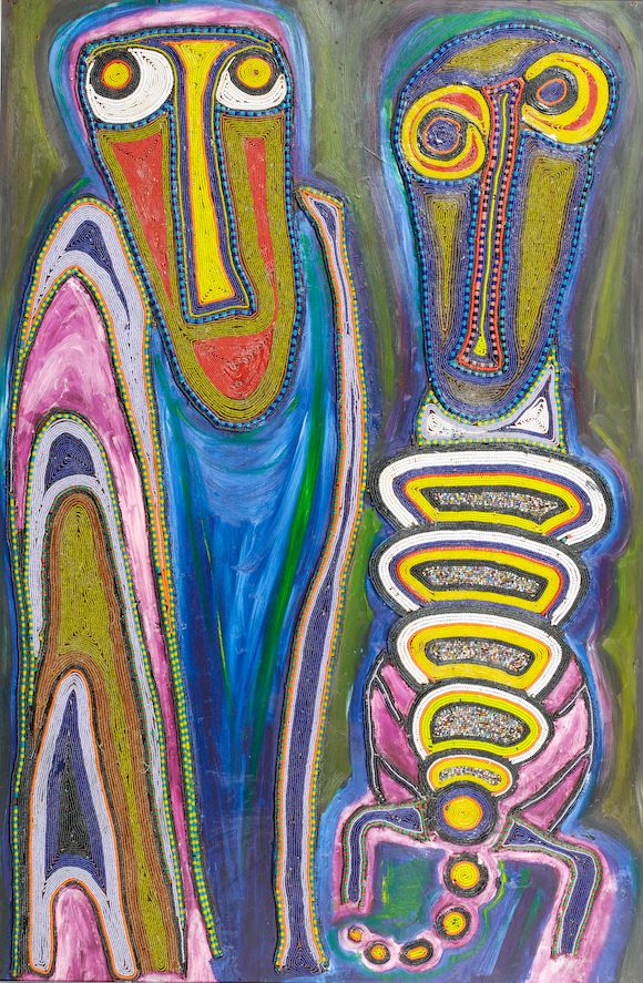 Bonhams : Chief Jimoh Buraimoh (Nigerian, born 1943) Obatala & Eshu 35 ...