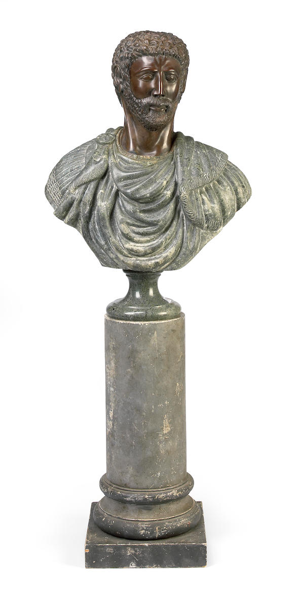 Bonhams A Carved Marble And Patinated Bronze Bust Of A Roman Emperor