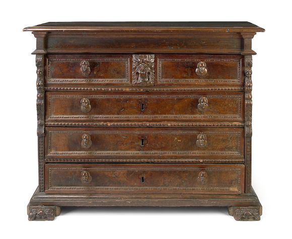 Bonhams : An Italian Baroque walnut chest of drawers Genoa late 16th ...