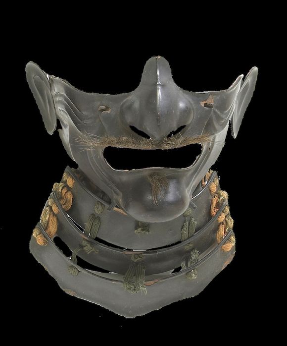 Bonhams : An iron menpo (mask) Edo Period