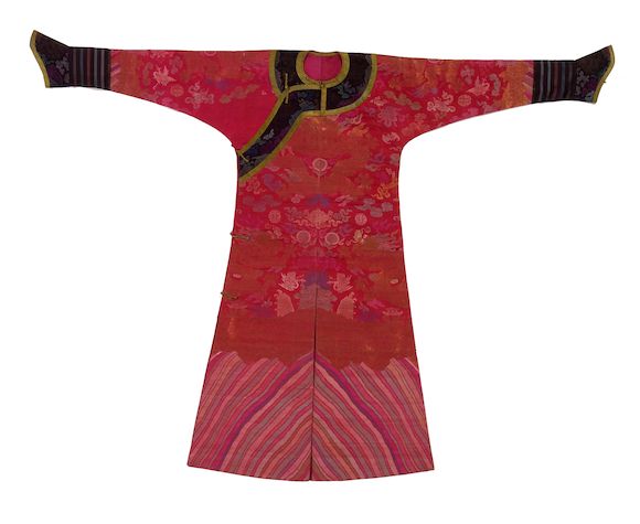Bonhams : Two dragon-decorated silk garments Late Qing Dynasty