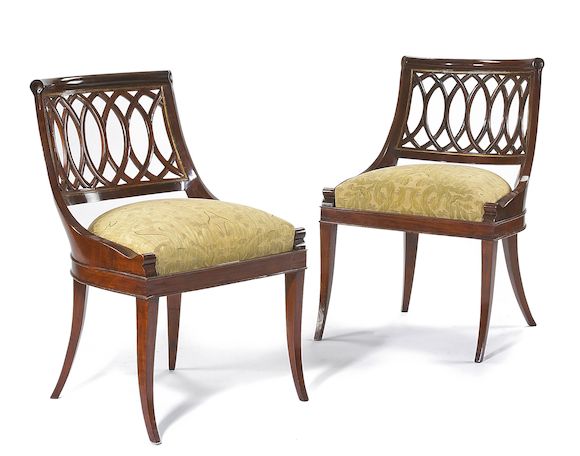 Bonhams : A set of six Italian Neoclassical parcel gilt walnut chairs ...