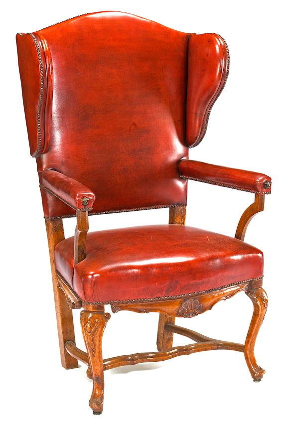 Bonhams : A Venetian Rococo walnut wing chair mid 18th century