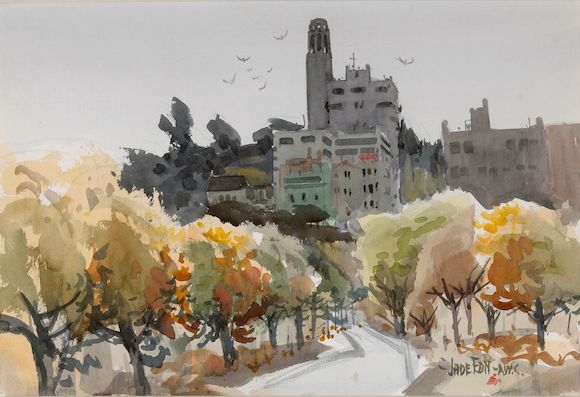 Bonhams : Jade Fon (American, 1911-1983) Coit Tower, San Francisco ...
