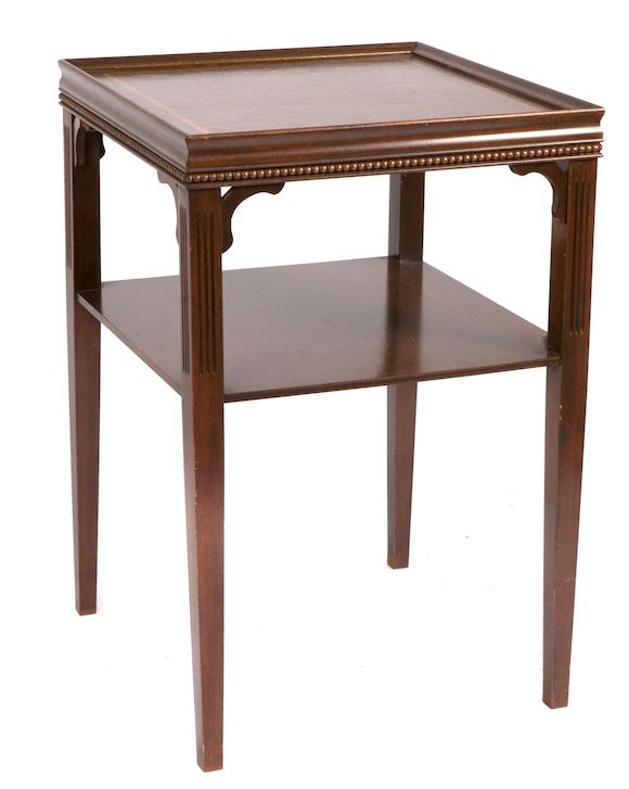 Bonhams : A pair of leather inset mahogany end tables