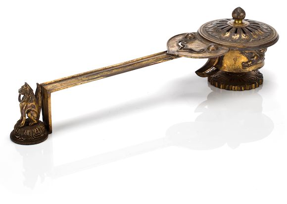 Bonhams : A GILT-BRONZE RITUAL CENSOR (EGORO) 13th century