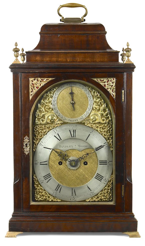 Bonhams : A George III mahogany bracket clock Handley & Moore, London ...