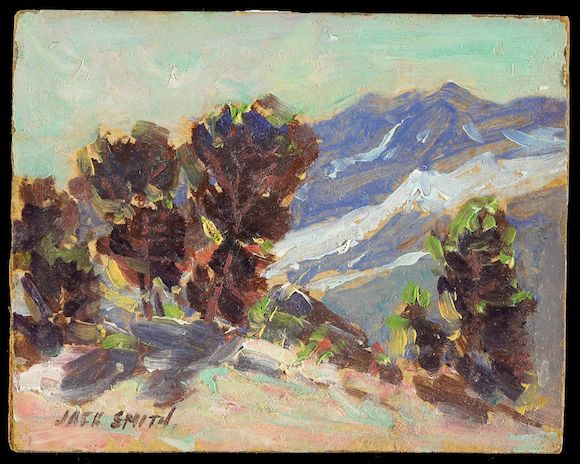 Bonhams : Jack Wilkinson Smith (American, 1873-1949) Sierra trees 3 1/2 ...