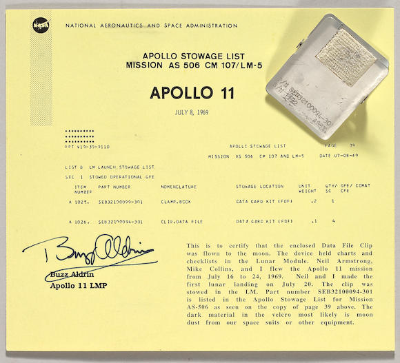 Bonhams Flown Apollo 11 Lunar Surface Equipment With Lunar Dust