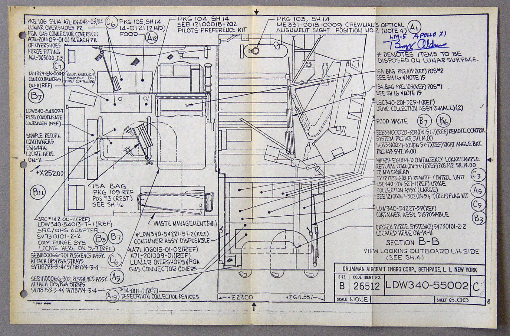 LUNAR MODULE BLUEPRINT – Lunar Module Blueprint LDW340-55002-C. Flight ...