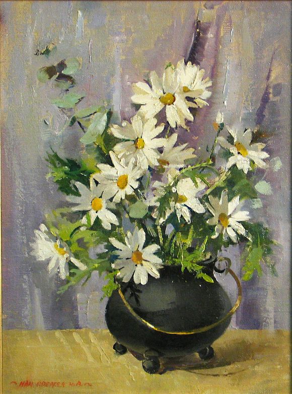Bonhams : Nan Faure Greacen (American, 1909-1999) White daisies 16 x 12in