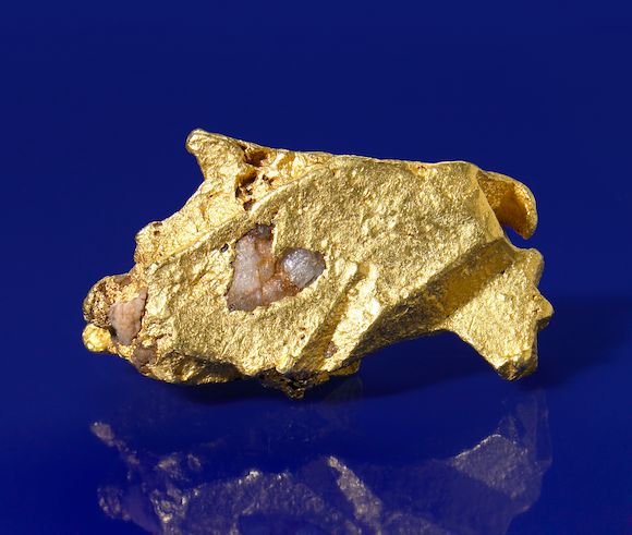 Bonhams : Unusual Native Gold Nugget with Unique Inclusion
