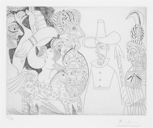 Bonhams : Pablo Picasso (Spanish, 1881-1973); Télévision: Quaker, peau ...