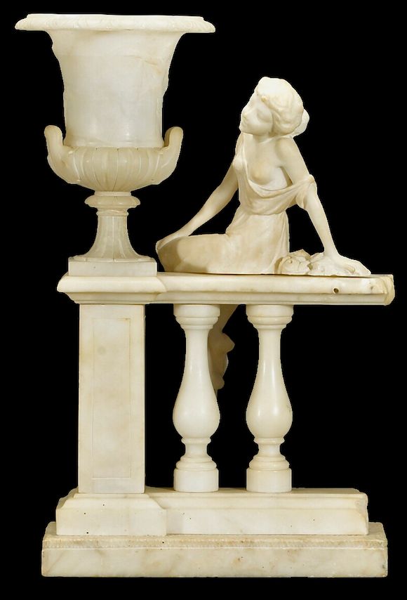 Bonhams : An Italian alabaster figural lamp O. Rossi, first quarter ...